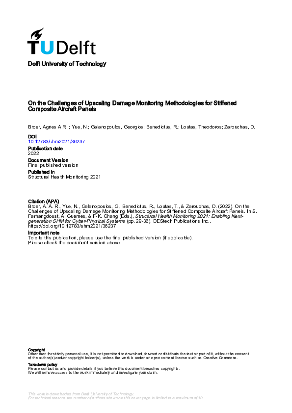 (PDF) On the Challenges of Upscaling Damage Monitoring Methodologies ...