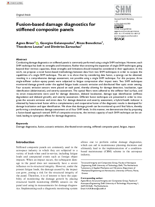 (PDF) Fusion-based damage diagnostics for stiffened composite panels