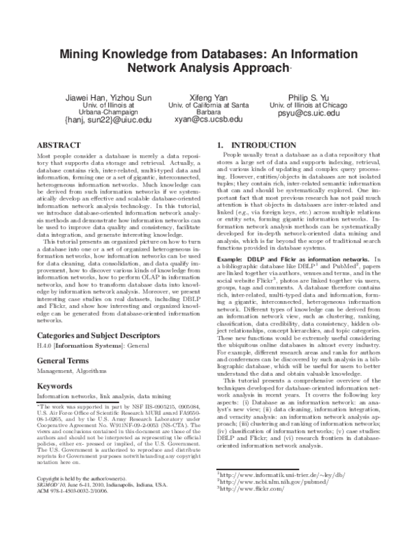 (PDF) Mining knowledge from databases