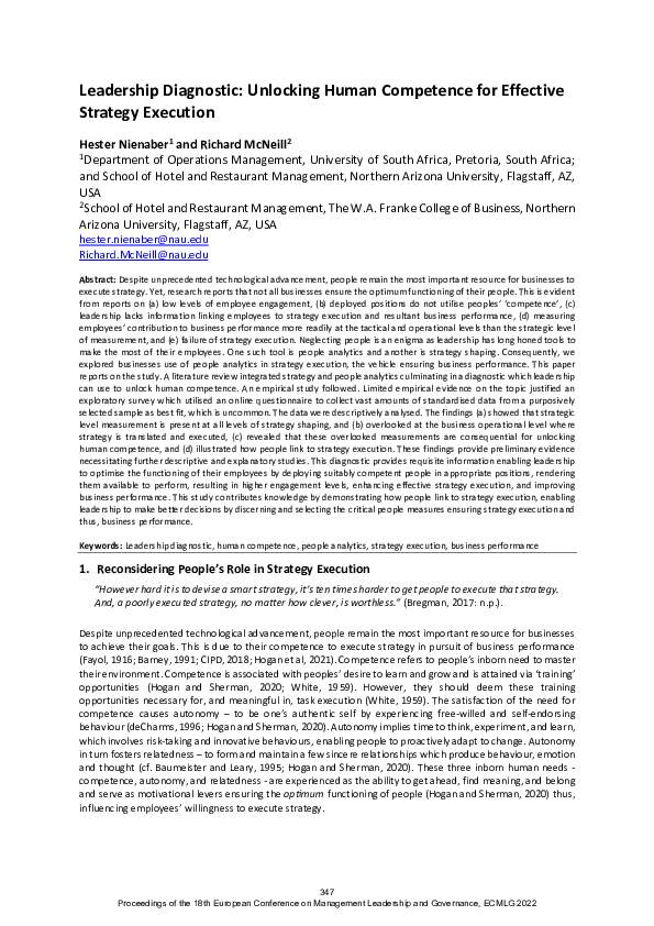 (PDF) Leadership Diagnostic: Unlocking Human Competence for Effective ...