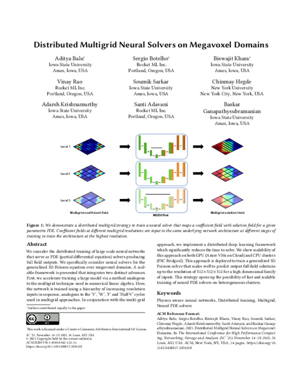 (PDF) Distributed multigrid neural solvers on megavoxel domains