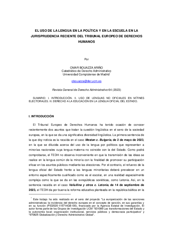 (PDF) El uso de la lengua en la política y en la escuela en la ...