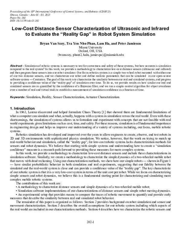 (PDF) Low-Cost Distance Sensor Characterization of Ultrasonic and ...