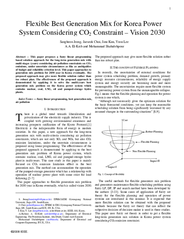 (PDF) Optimizing Korea's 2030 Power Mix with CO2 Constraints