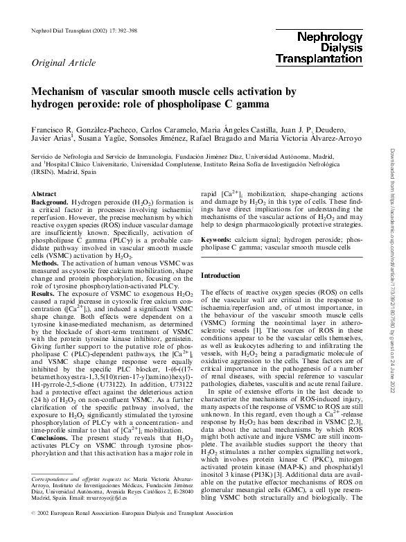 (PDF) Mechanism of vascular smooth muscle cells activation by hydrogen ...