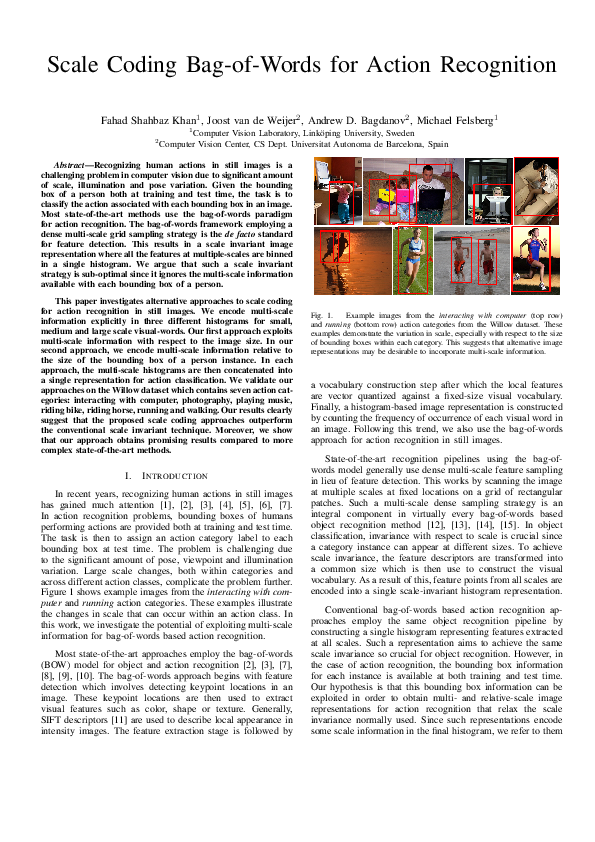 (PDF) Scale Coding Bag-of-Words for Action Recognition