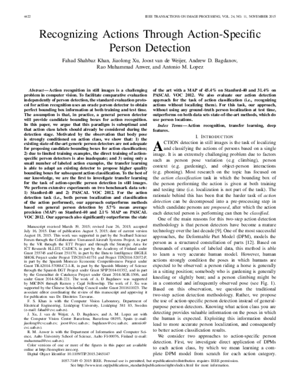 (PDF) Recognizing Actions Through Action-Specific Person Detection