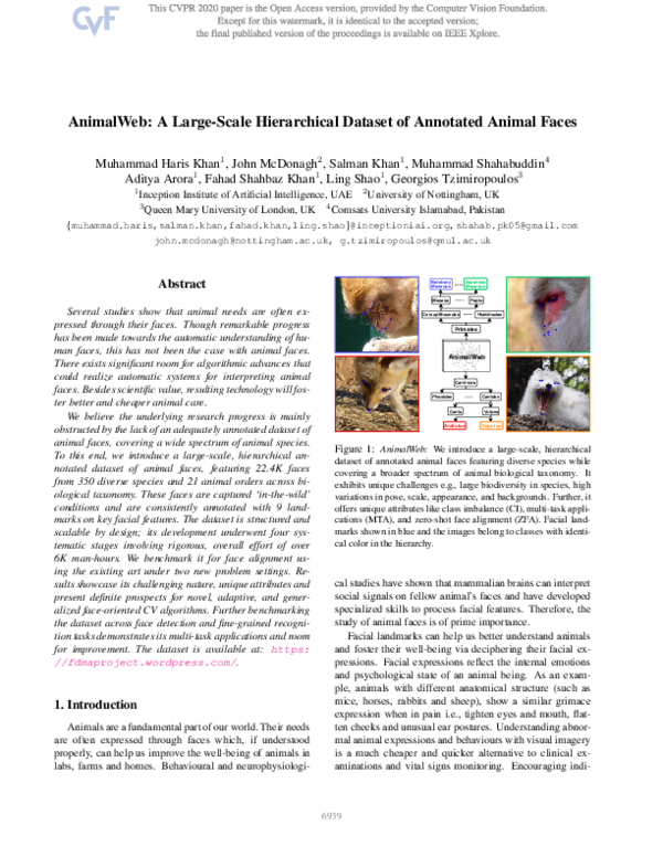 (PDF) AnimalWeb: A Large-Scale Hierarchical Dataset of Annotated Animal ...