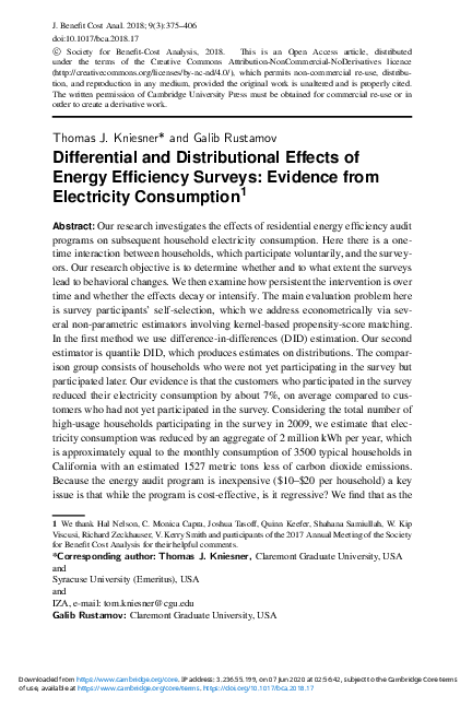 (PDF) Differential and Distributional Effects of Energy Efficiency ...