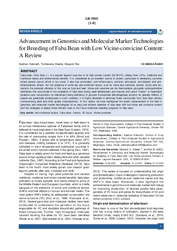 (PDF) Advancement in Genomics and Molecular Marker Technologies for ...