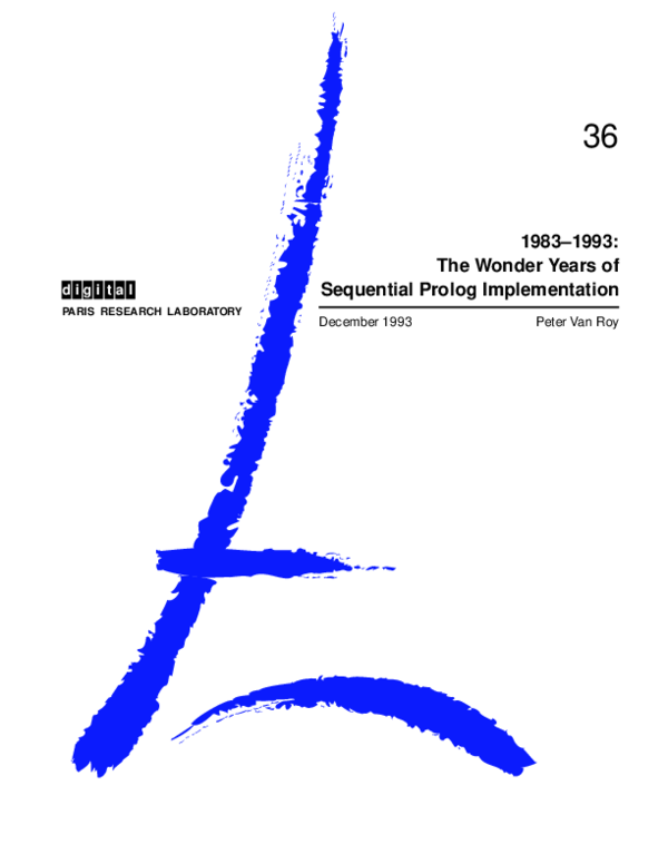 (PDF) The Wonder Years of Sequential Prolog Implementation