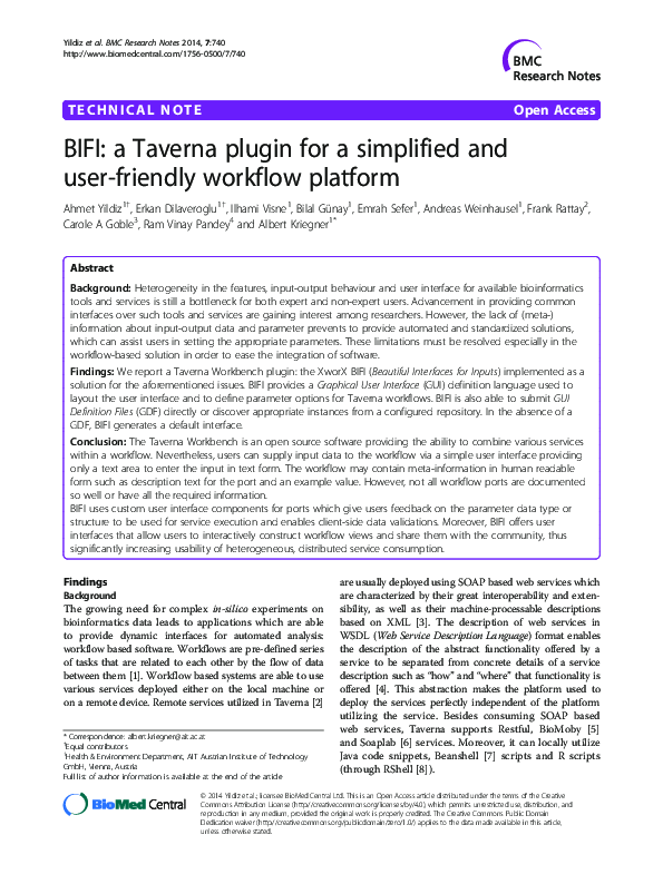 (PDF) BIFI: a Taverna plugin for a simplified and user-friendly ...