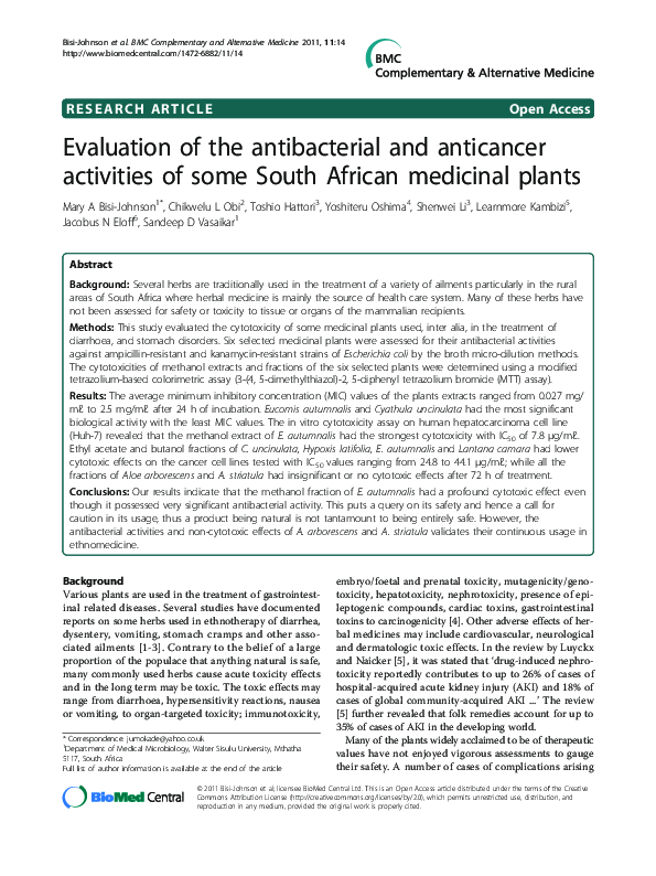 Pdf Evaluation Of The Antibacterial And Anticancer Activities Of Some