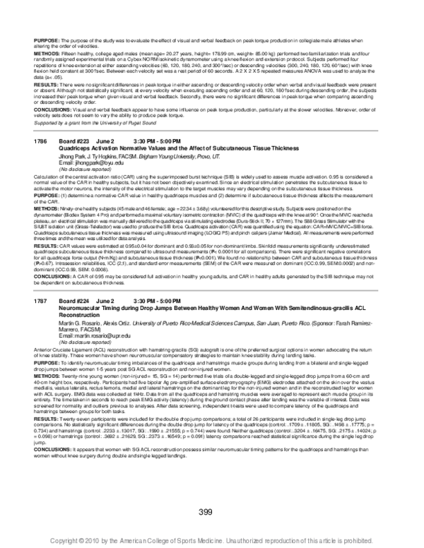 (PDF) Neuromuscular Timing during Drop Jumps Between Healthy Women And ...
