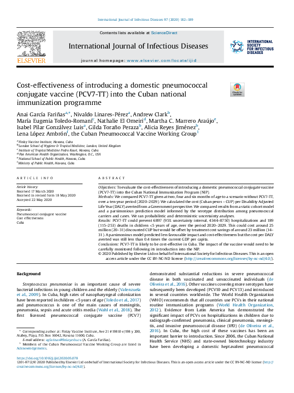 (PDF) Cost-effectiveness of introducing a domestic pneumococcal ...