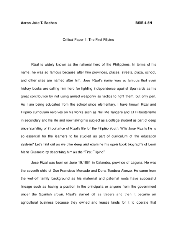 (PDF) Activity 1 The First Filipino