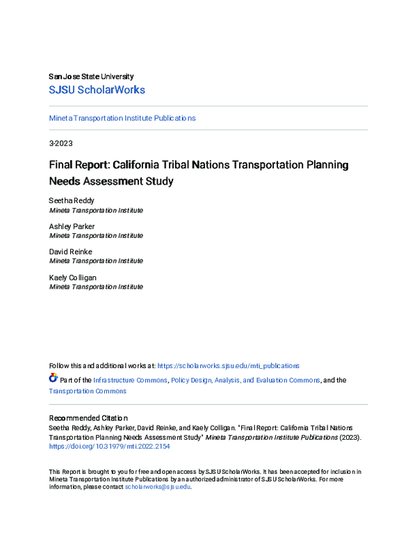 (PDF) Final Report: California Tribal Nations Transportation Planning ...