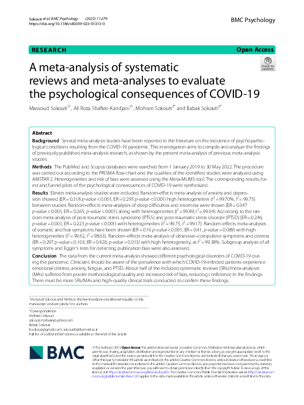 (PDF) A meta-analysis of systematic reviews and meta-analyses to ...