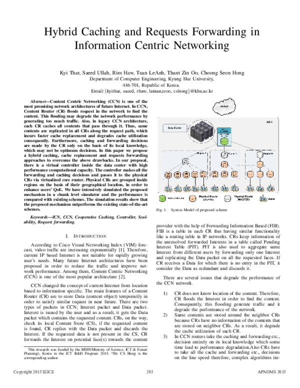 Pdf Hybrid Caching And Requests Forwarding In Information Centric Networking