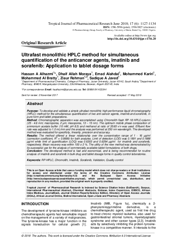Pdf Ultrafast Monolithic Hplc Method For Simultaneous Quantification
