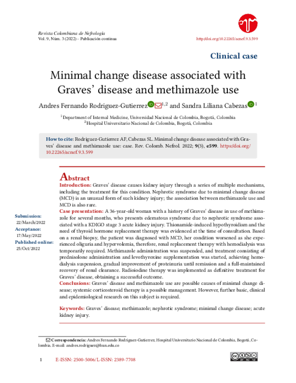 (PDF) Minimal change disease associated with Graves’ disease and ...
