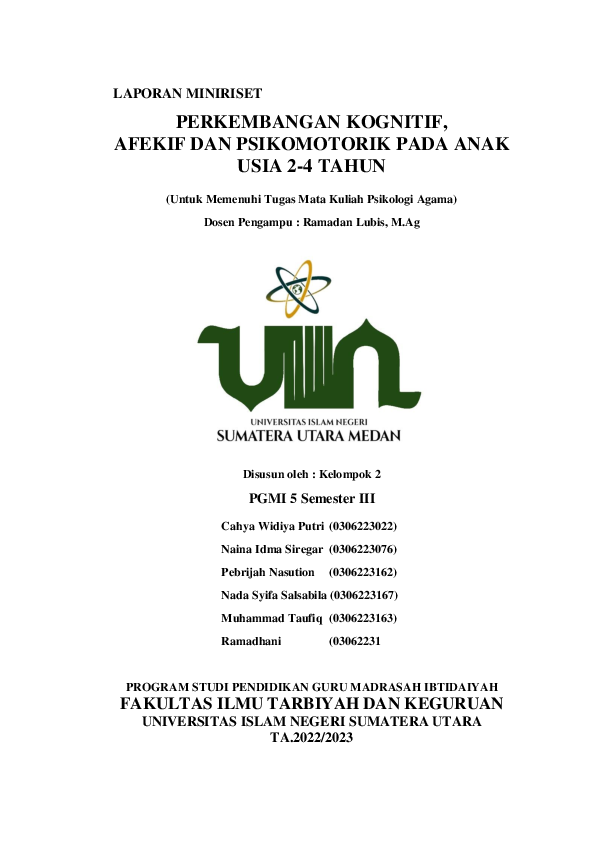 (PDF) PERKEMBANGAN KOGNITIF, AFEKIF DAN PSIKOMOTORIK PADA ANAK USIA 2-4 ...
