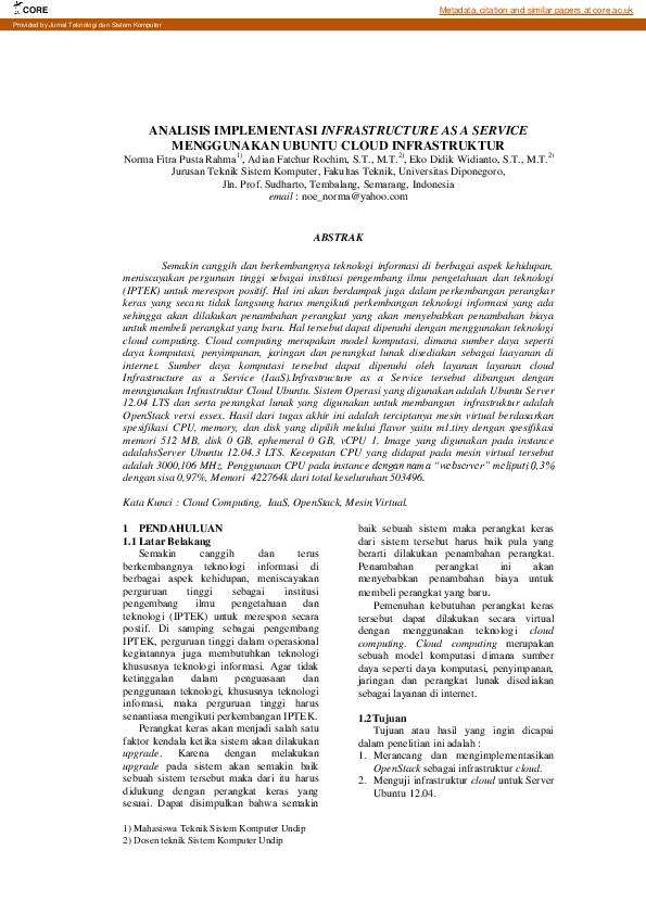 (PDF) Analisis Implementasi Infrastructure as A Service Menggunakan Ubuntu Cloud Infrastruktur ...