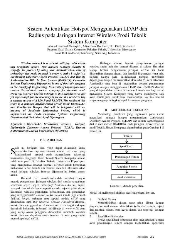(PDF) Sistem Autentikasi Hotspot Menggunakan LDAP dan Radius pada Jaringan Internet Wireless ...