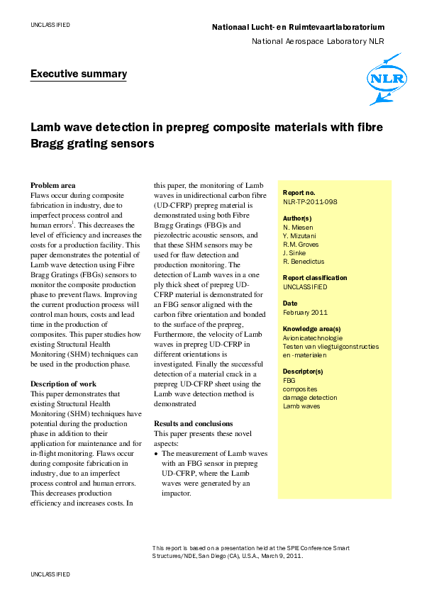 (PDF) Lamb wave detection in prepreg composite materials with fibre Bragg grating sensors