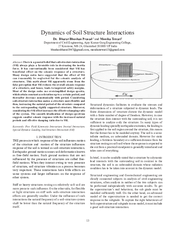 (PDF) Dynamics of Soil Structure Interactions