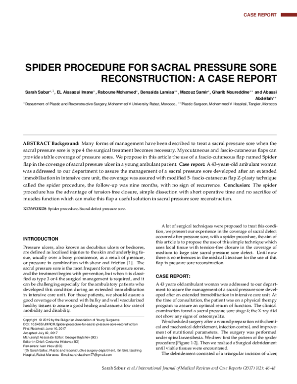 (PDF) Spider procedure for sacral pressure sore reconstruction:A case ...
