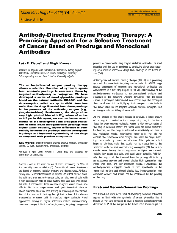 (PDF) Antibody‐Directed Enzyme Prodrug Therapy: A Promising Approach ...