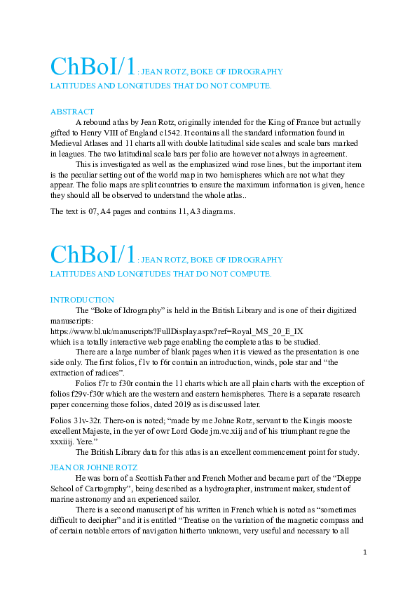 (DOC) ChBoI/1: JEAN ROTZ, BOKE OF IDROGRAPHY