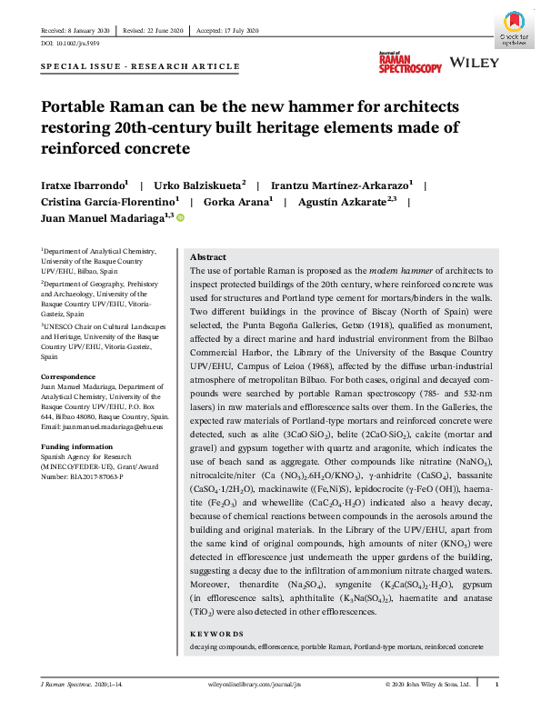 (PDF) Portable Raman can be the new hammer for architects restoring ...
