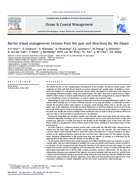 (PDF) Barrier island management: Lessons from the past and directions ...