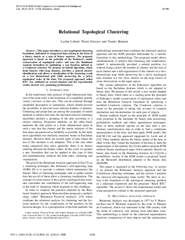 (PDF) Relational topological clustering | Younès Bennani - Academia.edu