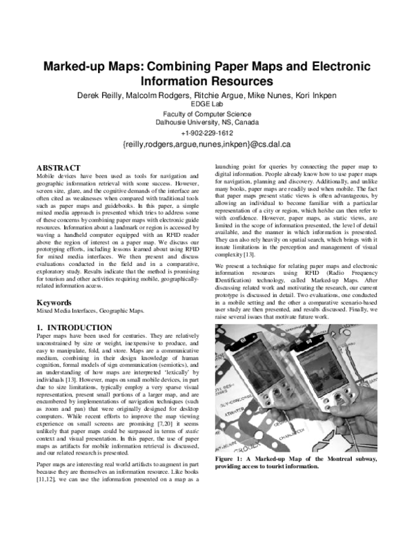 (PDF) Marked-up maps: combining paper maps and electronic information ...