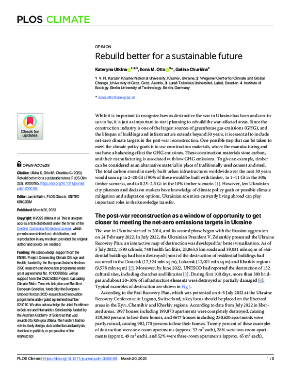 (PDF) Rebuild better for a sustainable future