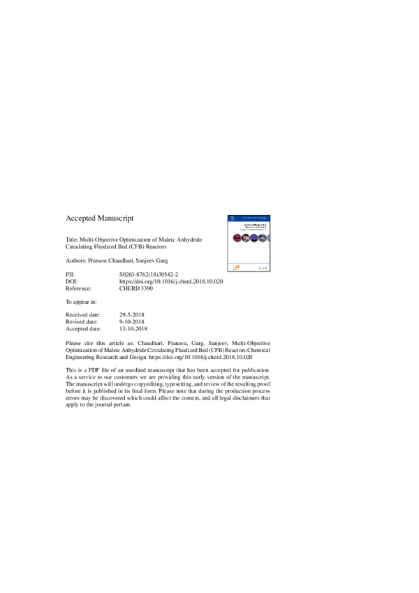 (PDF) Multi-objective optimization of maleic anhydride circulating ...