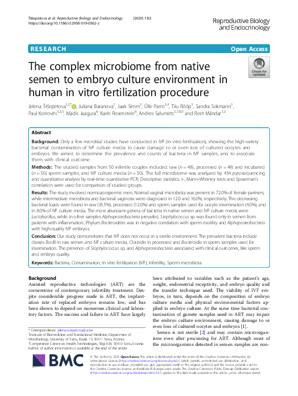 (PDF) The complex microbiome from native semen to embryo culture environment in human in vitro ...