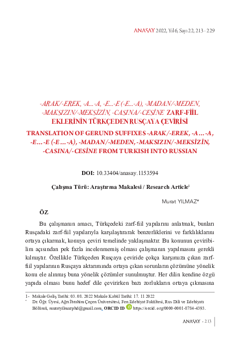 (PDF) -ARAK/-EREK, -A…-A, -E…-E (-E…-A), -MADAN/-MEDEN, -MAKSIZIN/-MEKSİZİN, -CASINA/-CESİNE ...