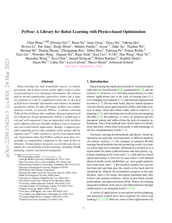 Pdf Pypose A Library For Robot Learning With Physics Based Optimization