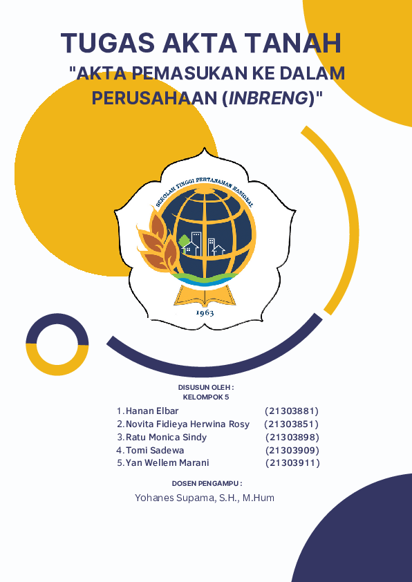(PDF) Simulasi Pembuatan Akta Pemasukan Ke Dalam Perusahaan (Inbreng ...