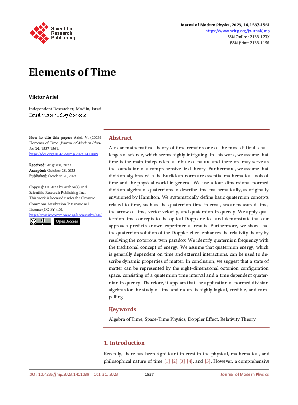 (PDF) Elements of Time