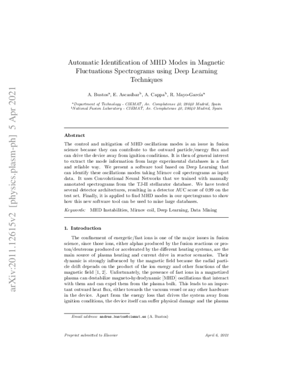 (PDF) Automatic identification of MHD modes in magnetic fluctuation spectrograms using deep ...