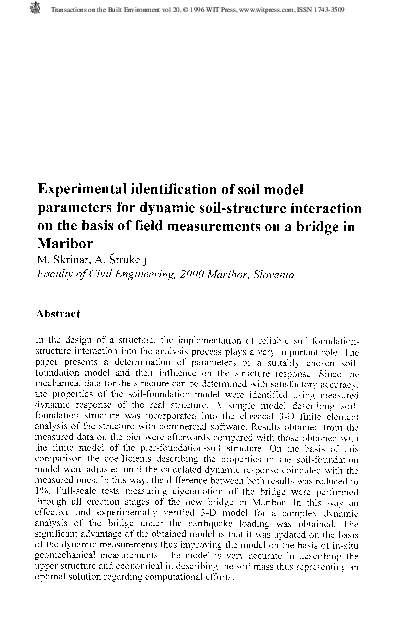 (PDF) Experimental Identification Of Soil Model Parameters For Dynamic Soil-structure ...