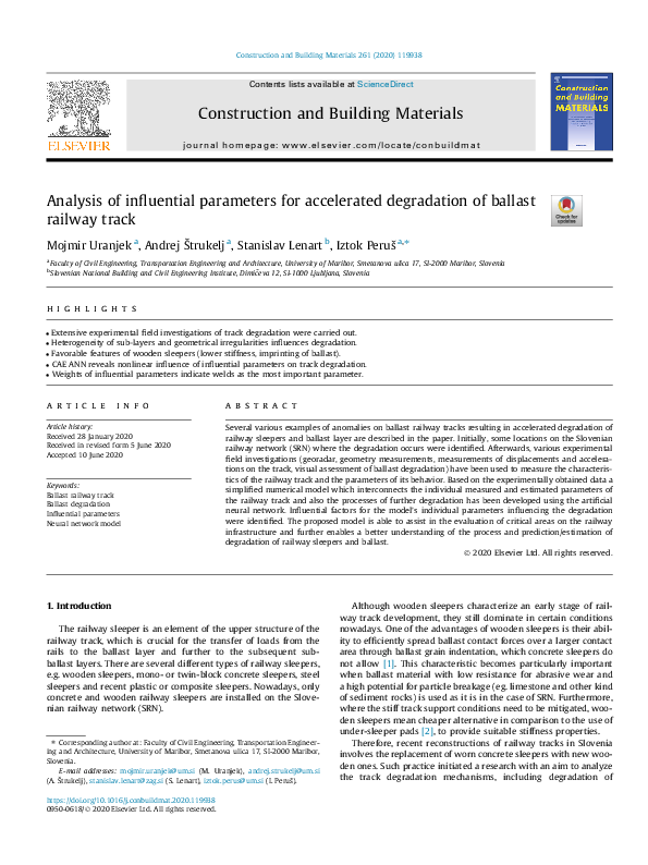 (PDF) Analysis of influential parameters for accelerated degradation of ballast railway track