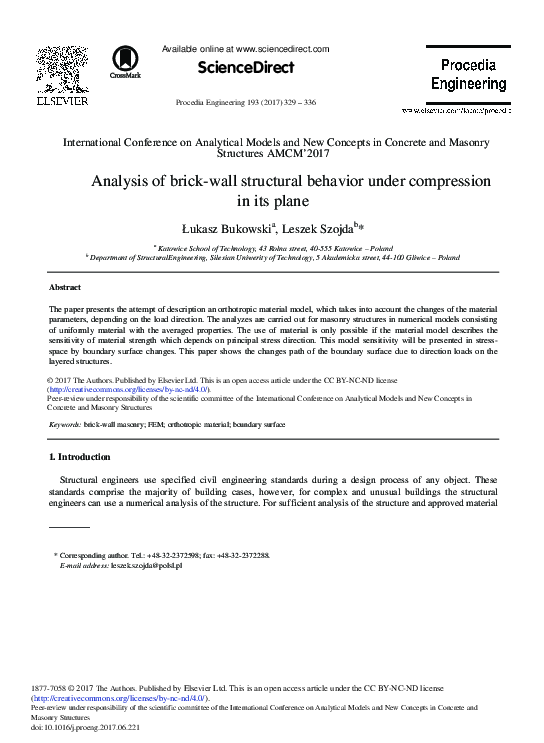 (PDF) Analysis of Brick-wall Structural Behavior under Compression in ...