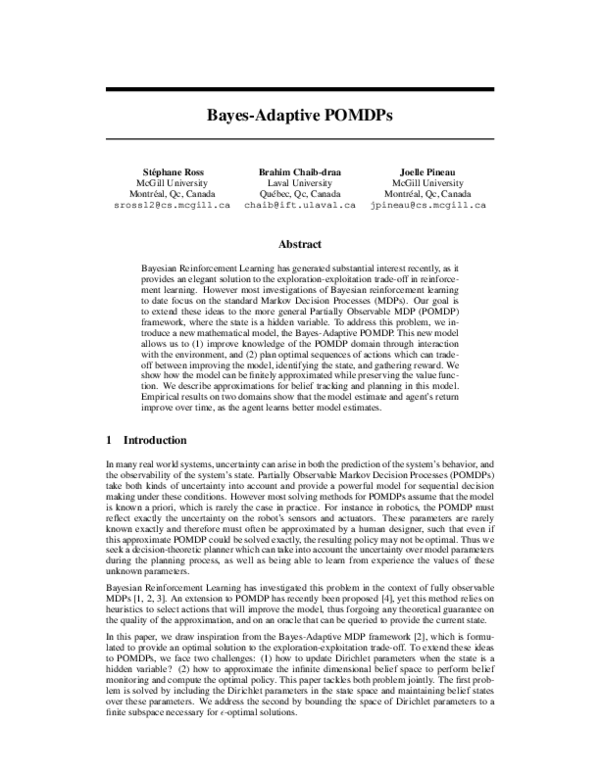 (PDF) Bayes-Adaptive POMDPs