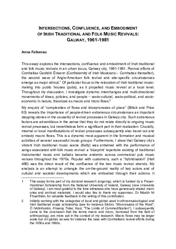 (PDF) INTERSECTIONS, CONFLUENCE, AND EMBODIMENT OF IRISH TRADITIONAL ...